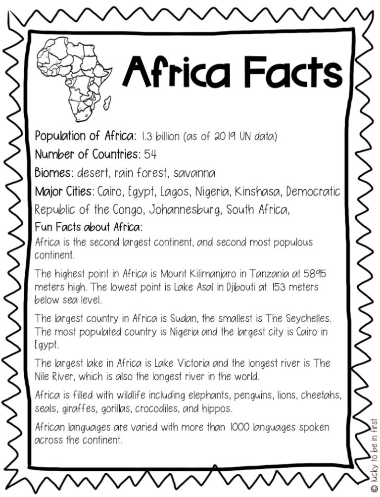 Africa Continent Study for 1st Grade | Activities, Worksheets, Games