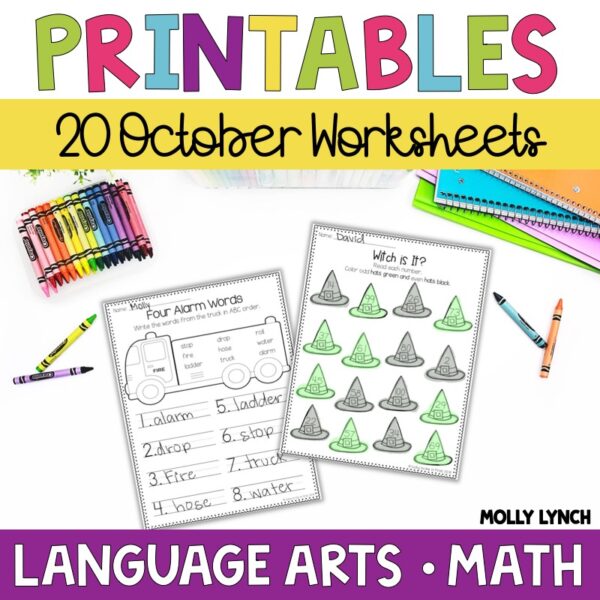 October NO PREP Printables | Shop Lucky Learning with Molly Lynch