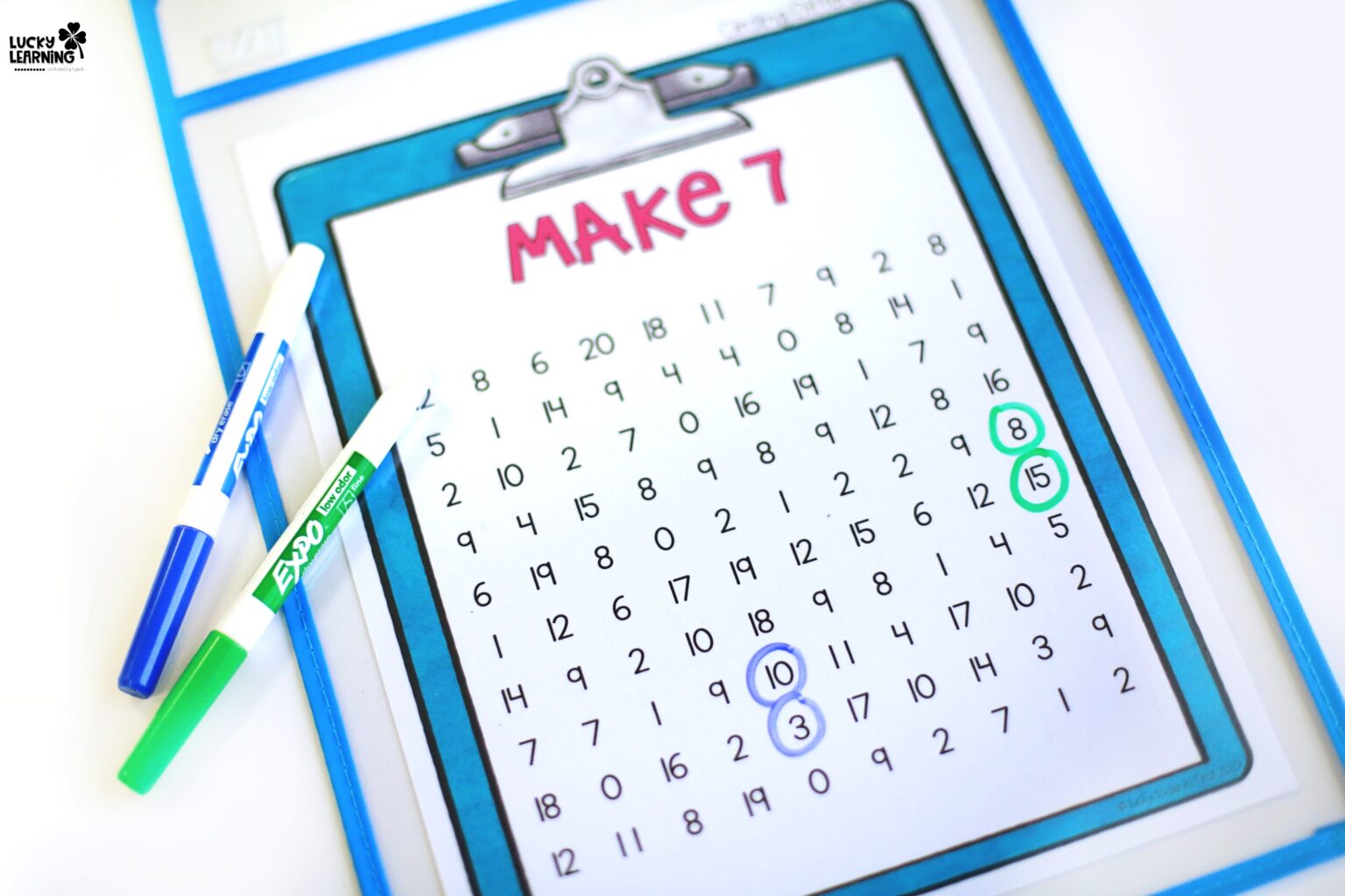 Addition Math Games Fact Fluency 1st Grade & 2nd Grade - Circling Sums
