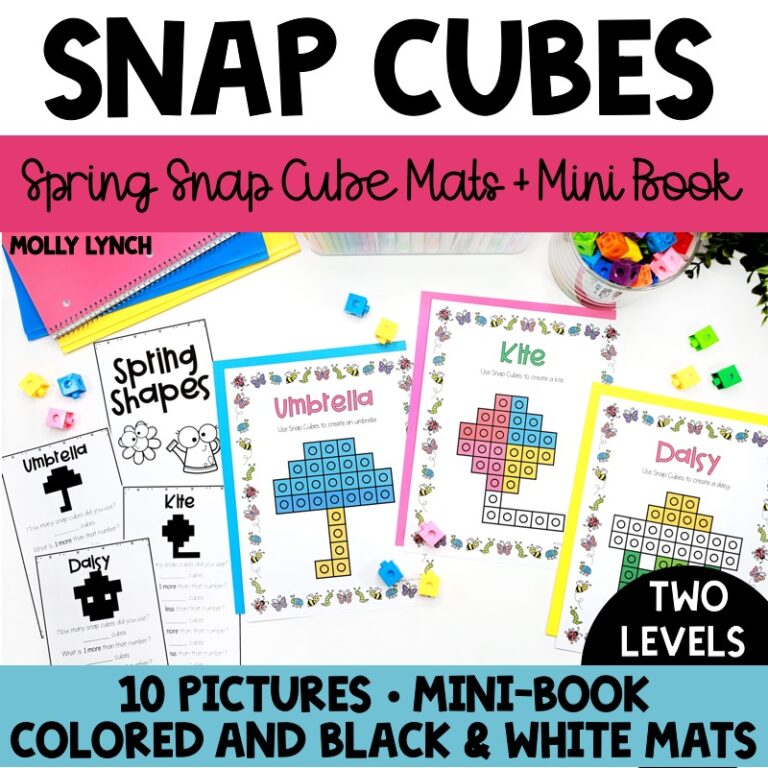 Spring Snap Cubes Mats + Mini Book | Shop Lucky Learning with Molly Lynch