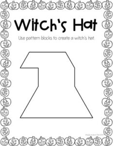 Spooky Halloween Pattern Block Mats + Mini Book for K-1st Grade
