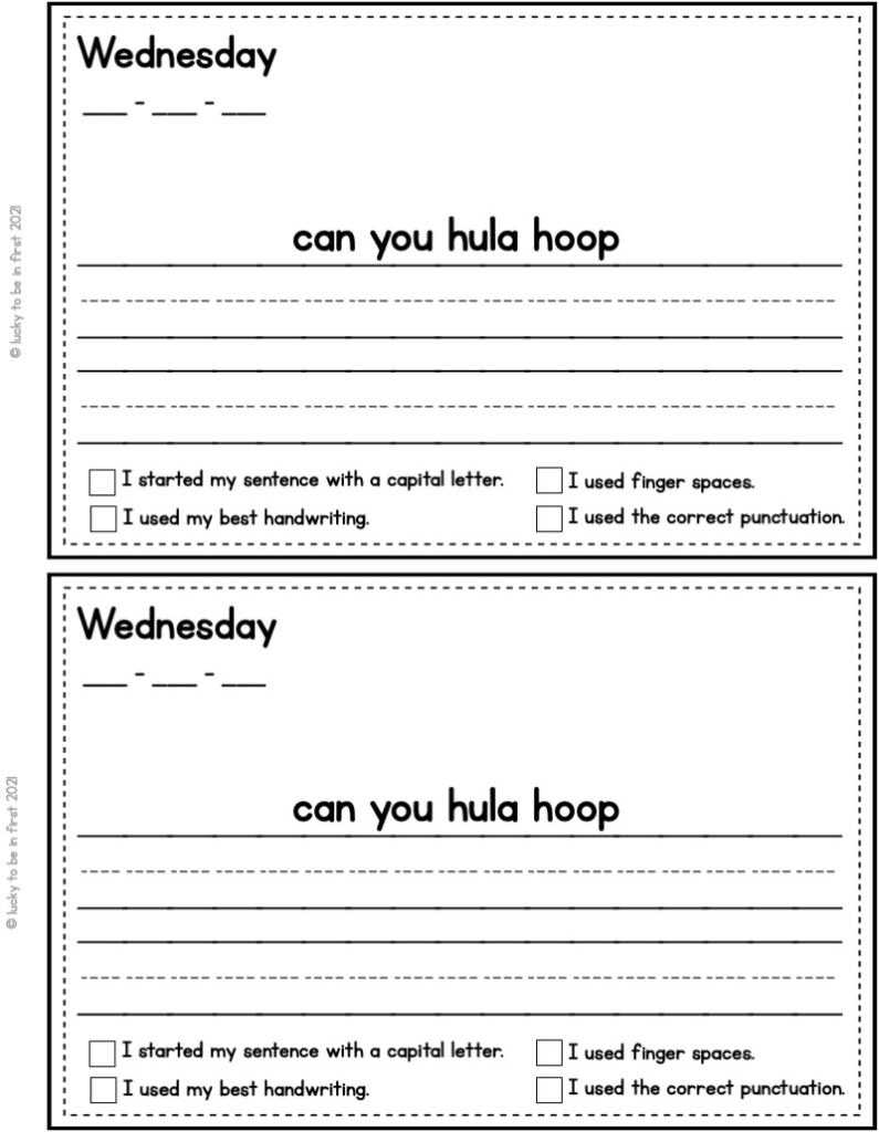 Everyday Edits for July | Daily Sentence Edits for 1st Grader [editable]